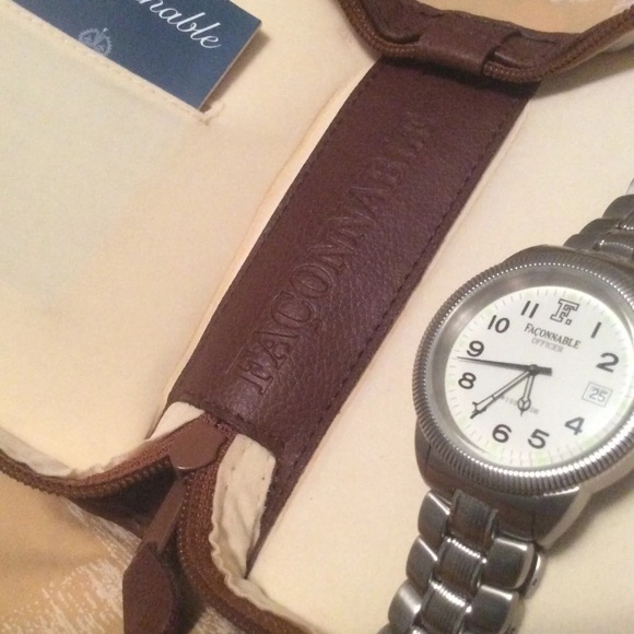 Faconnable | Accessories | Faconnable Officer Steel Swiss Watch Rare ...